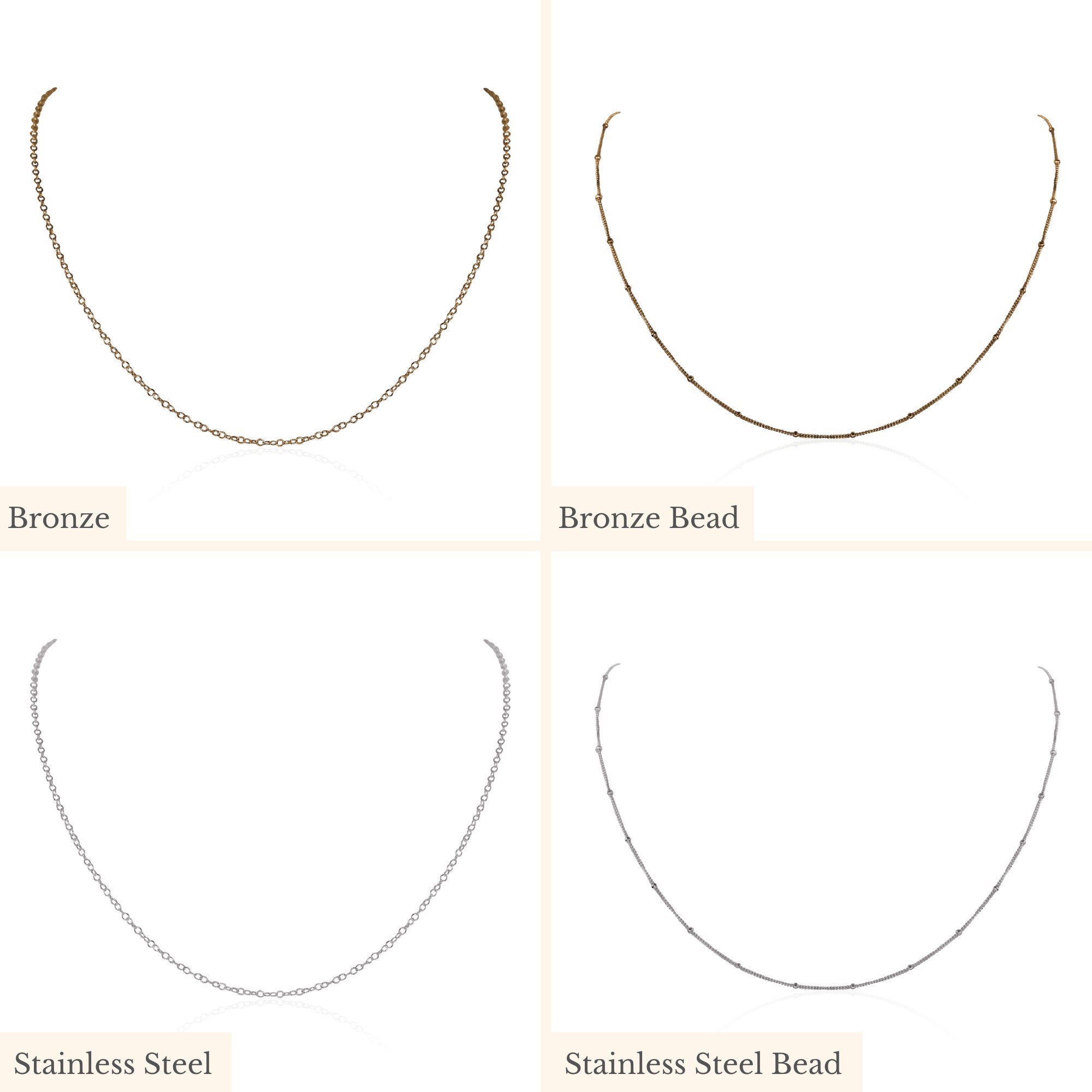 Simple Chain Necklace - Finished Chain Necklace Only - Bronze, Sterling ...