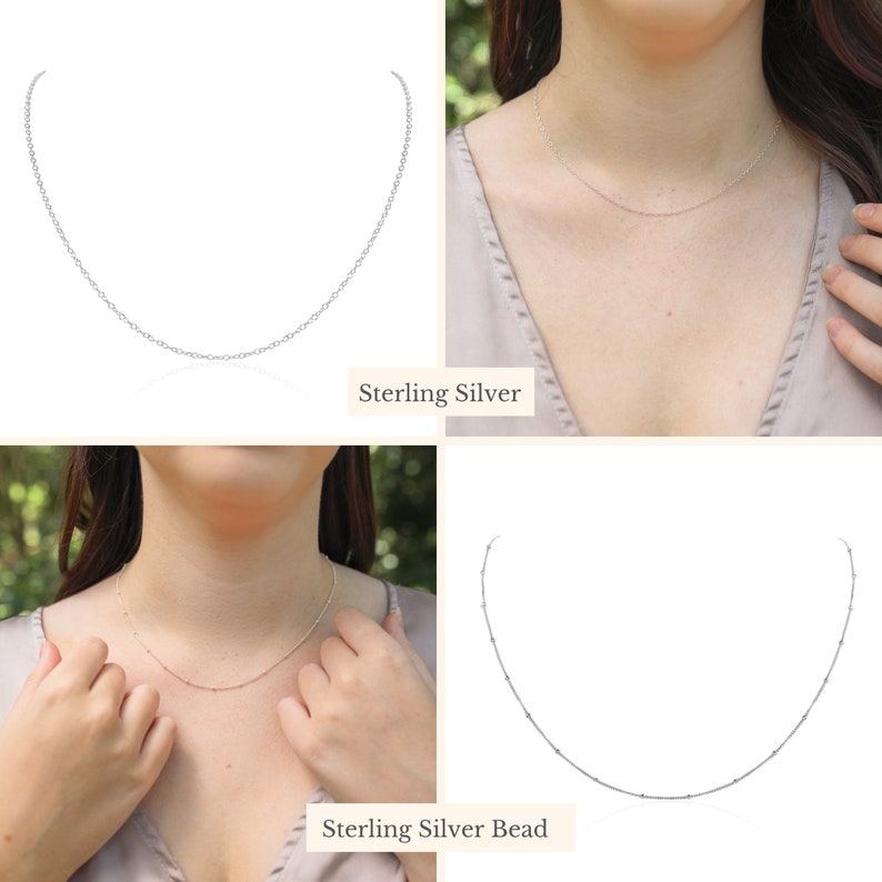 Simple Chain Necklace - Finished Chain Necklace Only - Bronze, Sterling ...