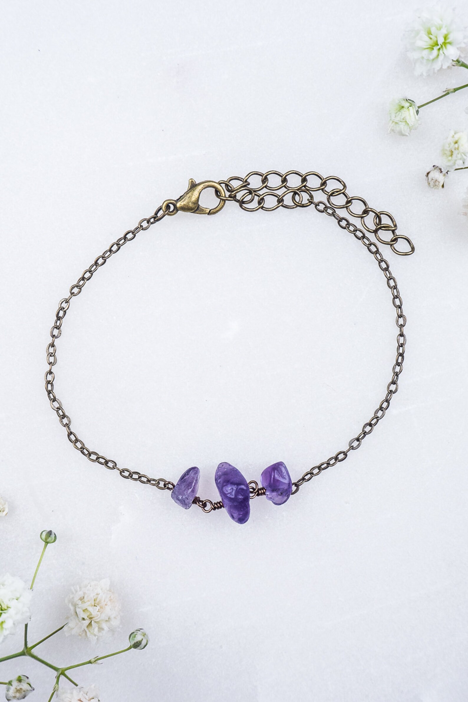 Amethyst protection bracelet. Womens bracelet. Purple bead | Etsy