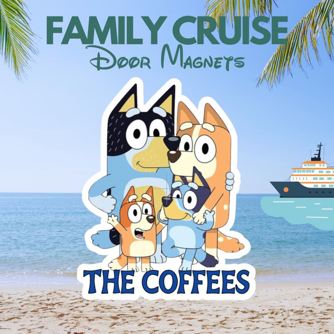 NEW!! CRUISE DOOR Magnet | Bluey Door Decoration, Refrigerator Magnet ...