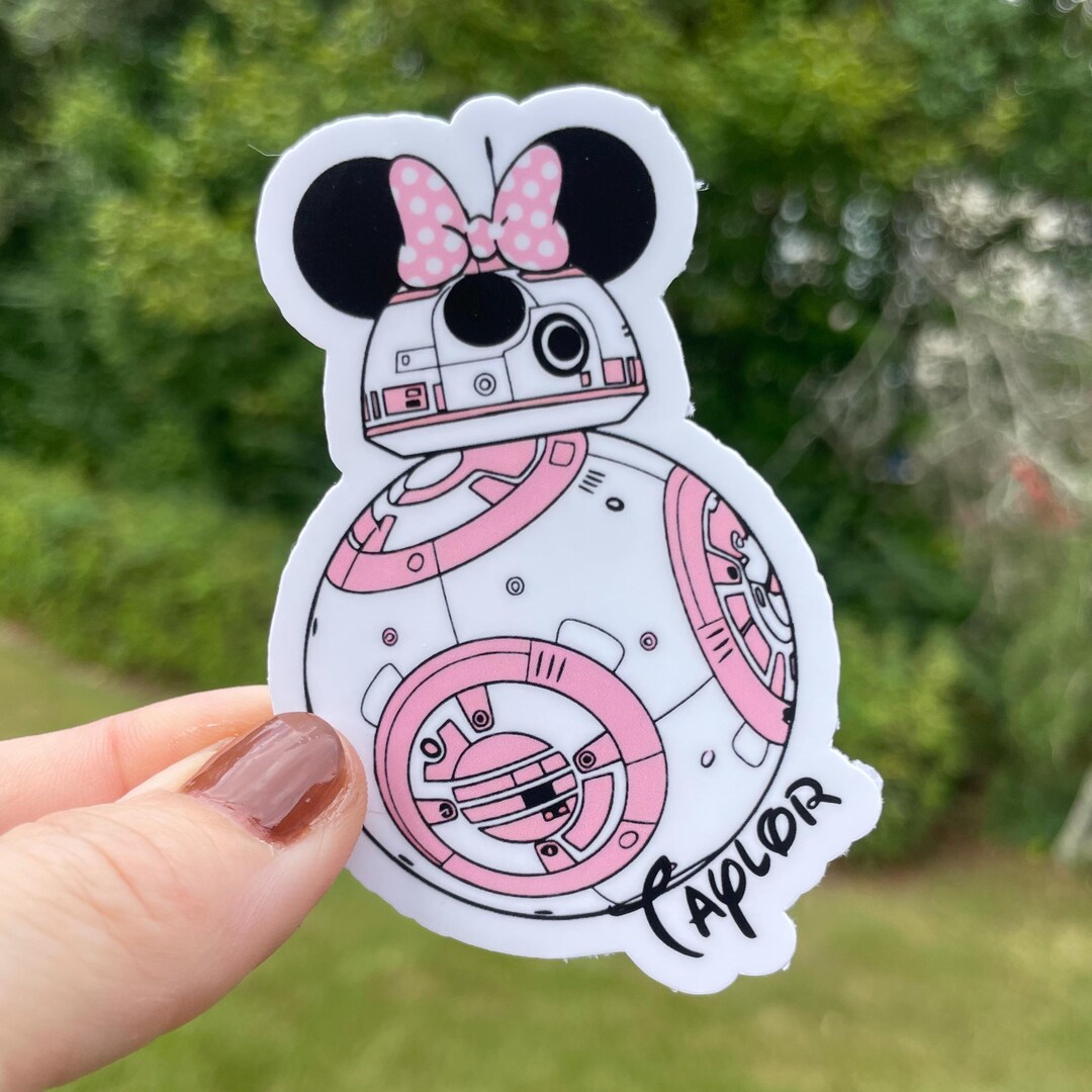 PERSONALIZED BB8 & Minnie Mashup Star Wars Sticker : Water-resistant ...