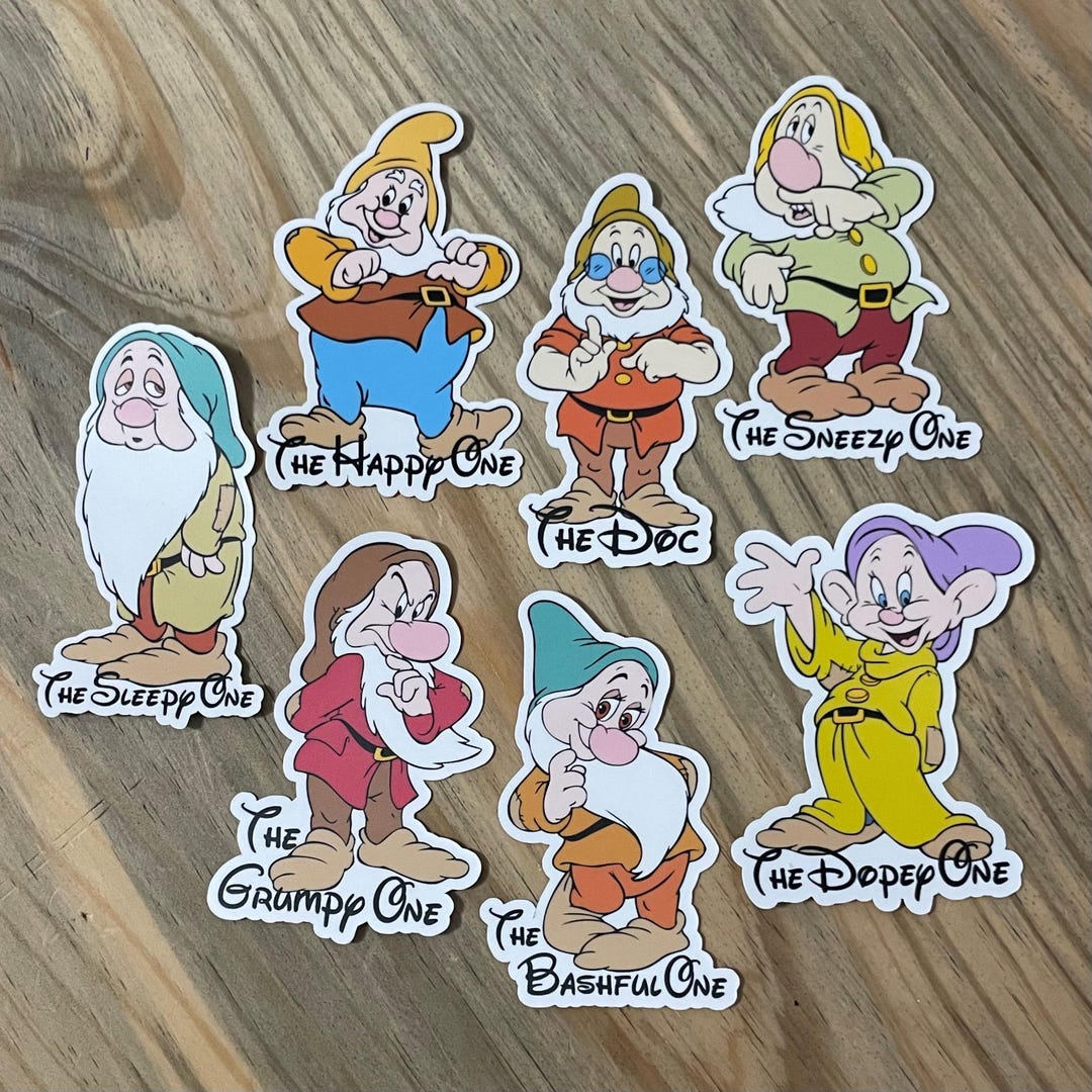 SEVEN DWARFS - SELECT 1 | Vinyl Sticker | Disney Character | Bottle ...