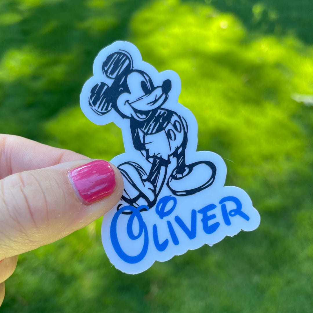 PERSONALIZED | Mickey | Vinyl Sticker | Classic Disney Character ...