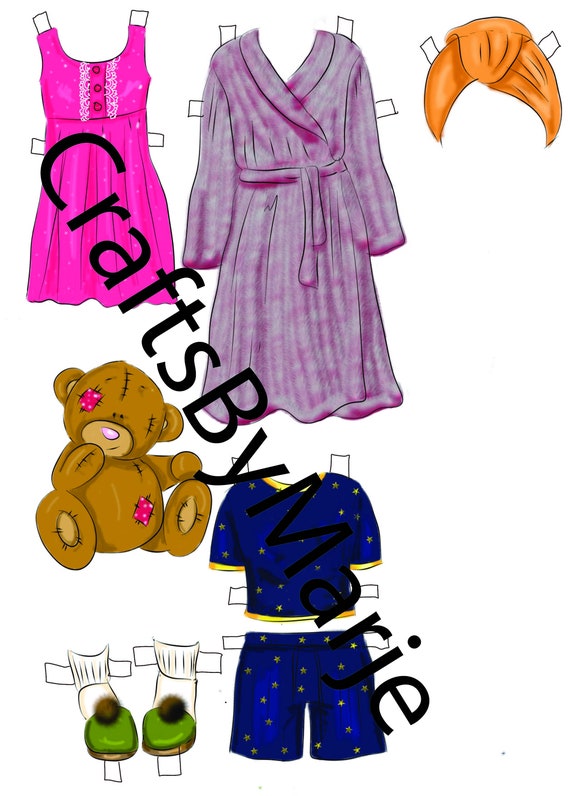 Paper Doll Mona. Nightwear. Printable Paper Doll. - Etsy