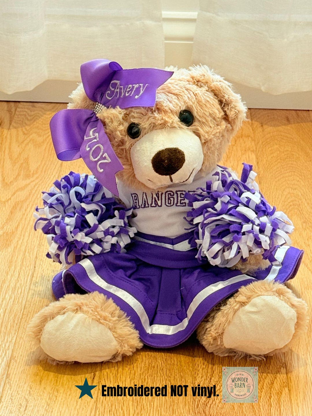 Personalized Cheer Bear Gift – Custom Embroidered Uniform & Bow ...