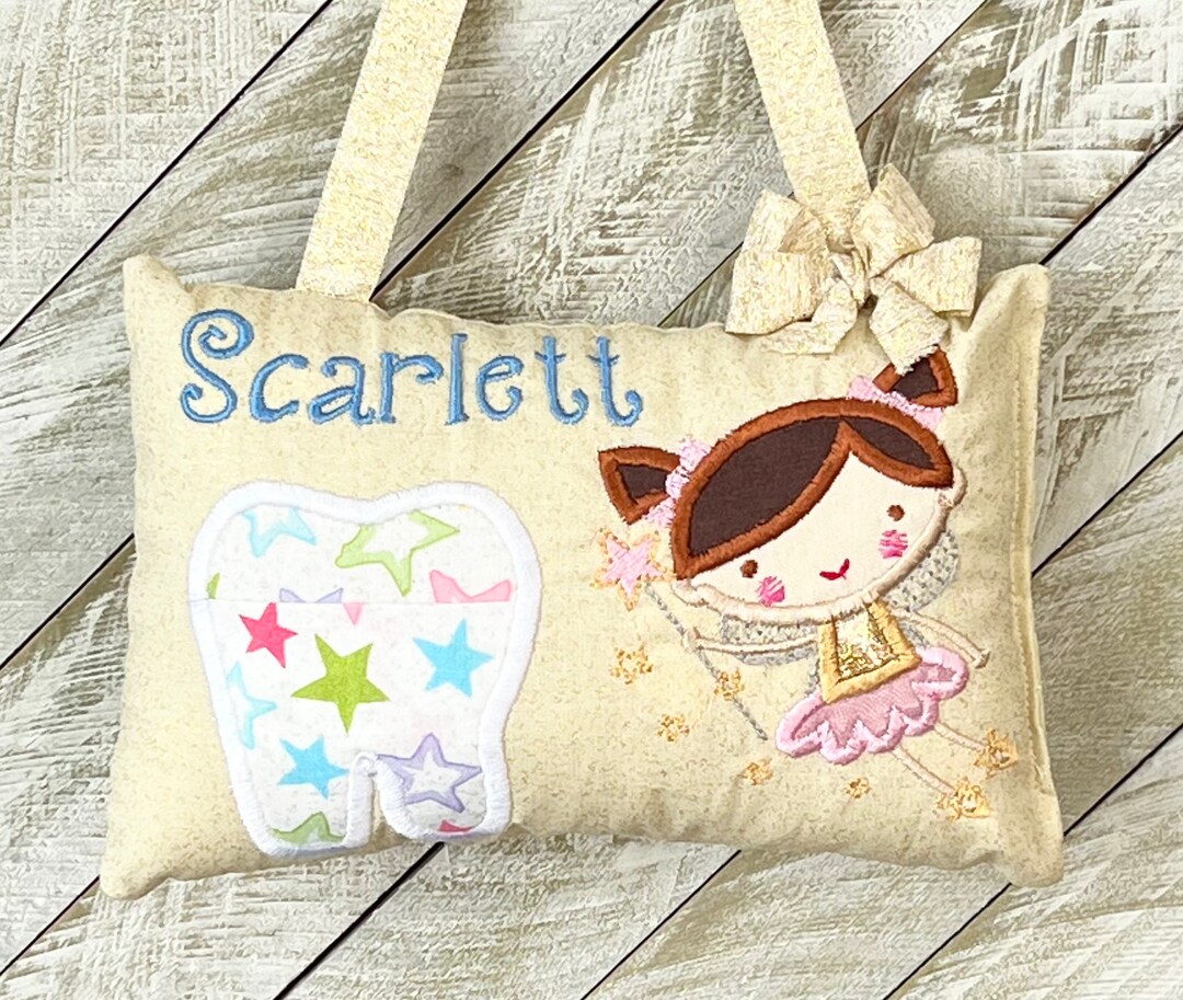 Girls Personalized Tooth Fairy Pillow, Fairy, Tooth Chart Included , - Etsy