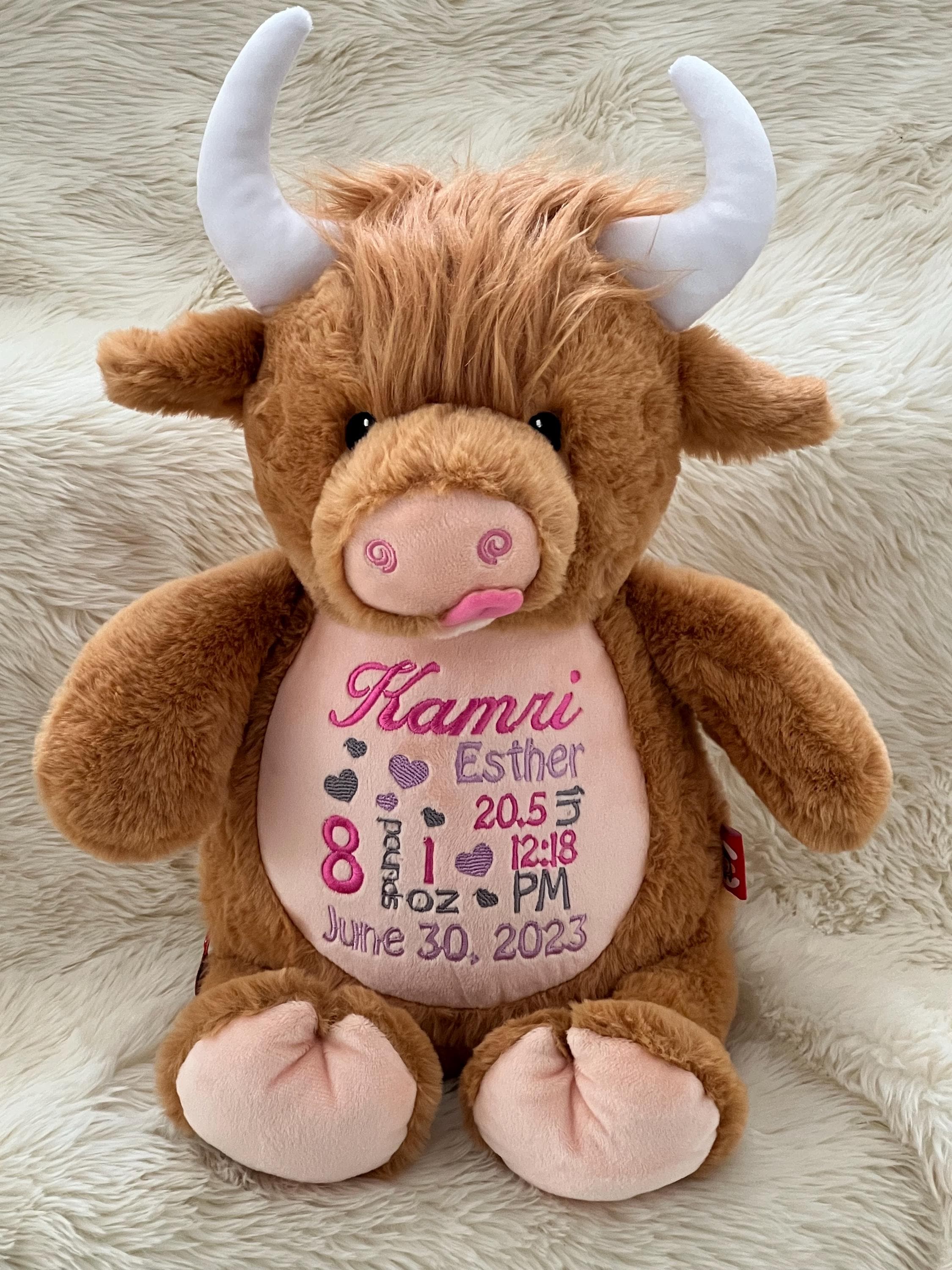 Personalized Embroidered Stuffed Animal - Personalized Baby Gift- Birth ...