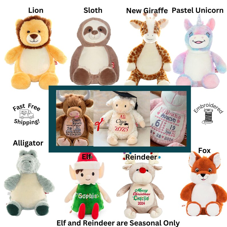Personalized Adoption Stuffed Animal Child Adoption Gift Embroidered ...