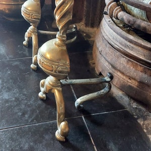 Antique Large Ornate Brass Victorian Fire Dogs Exceptional Quality - Etsy