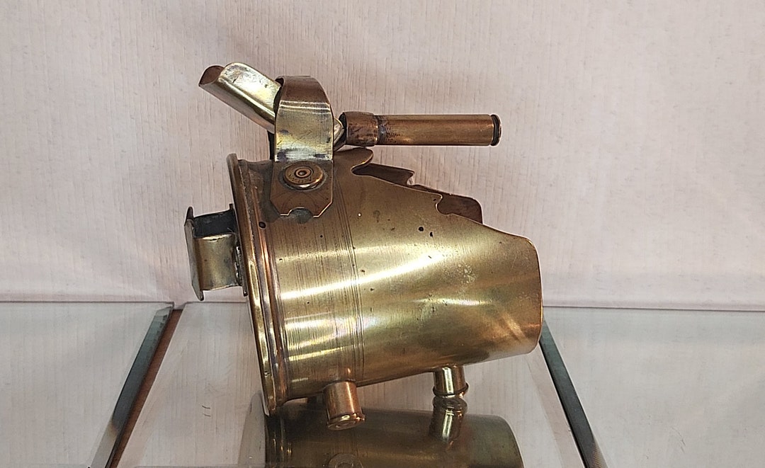 Antique Brass Trench Art Coal Scuttle: Military Collectible Man Cave ...