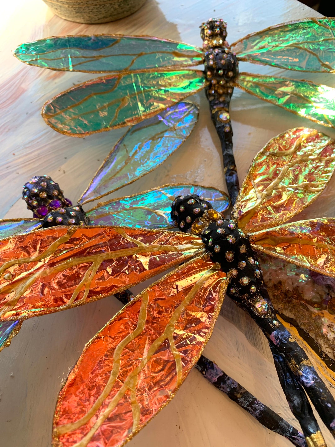 Unique Magical Dragonfly Ornament Dragonfly Wall Hanging Crystal ...