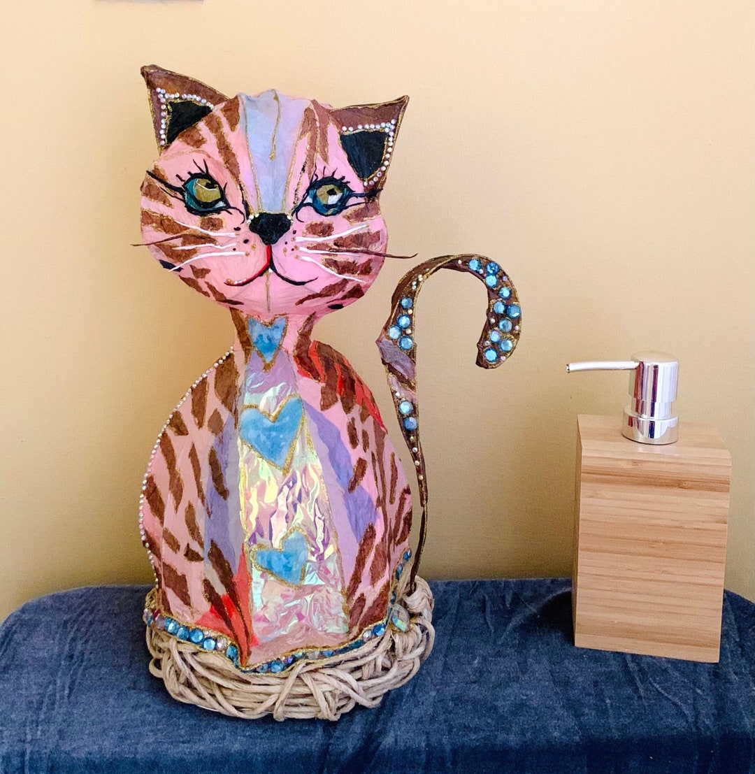 Quirky Cat Decoration Lamp Cat Nightlight Paper Cat Lantern Cute Cat ...