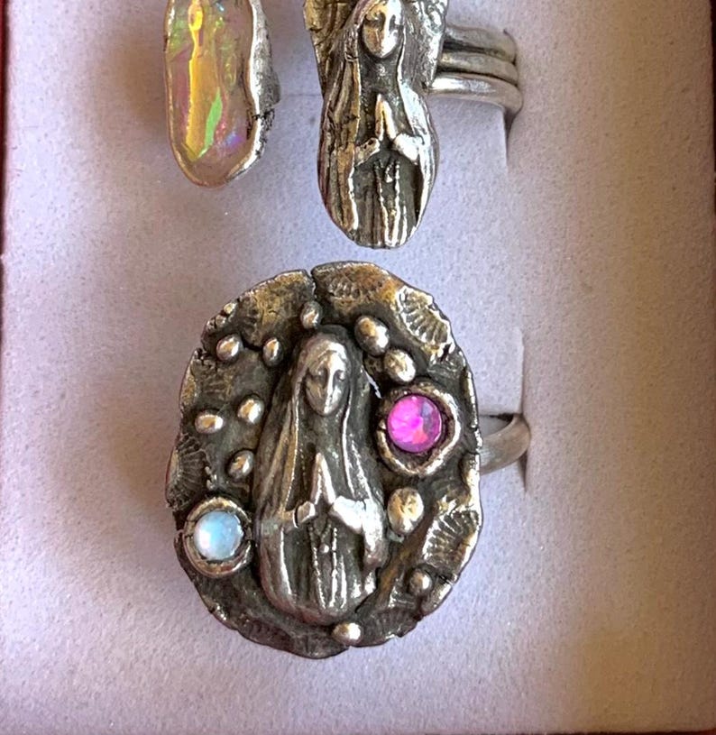 Mother Mary Rings Sacred Rings Spiritual Ring Religious Ring Unique ...