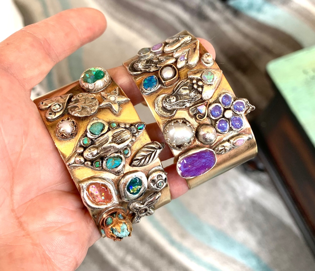 Wideband Mother Mary Cuff Bracelets My Mosaic Cuff Rustic Eclectic ...