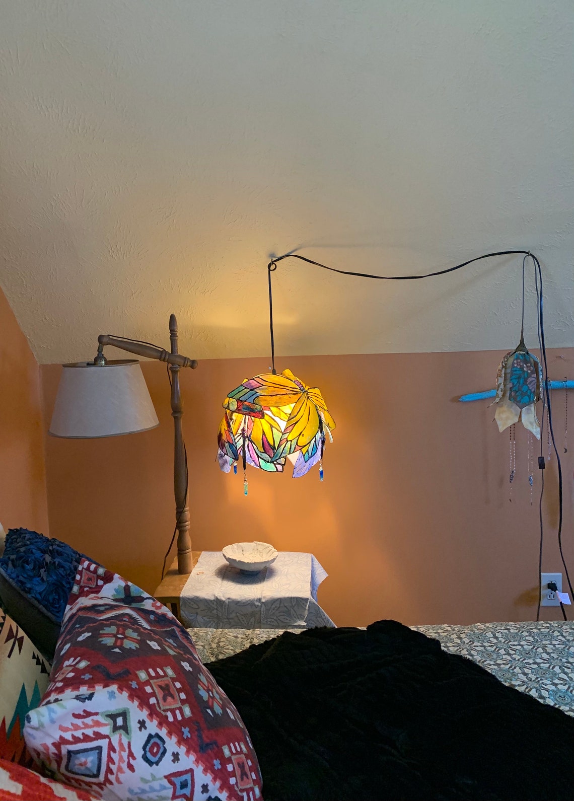 Bold Butterfly Dragonfly Pendant Lamp Handmade Butterfly Lamp Shade ...