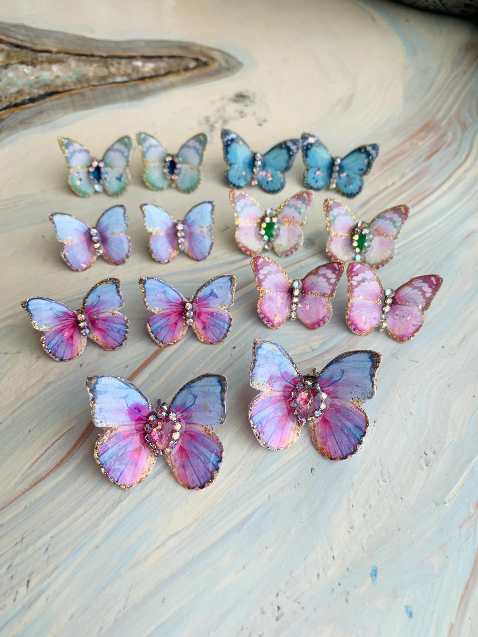Butterfly Earrings Garden Butterfly Cute Earrings Colorful Earrings ...