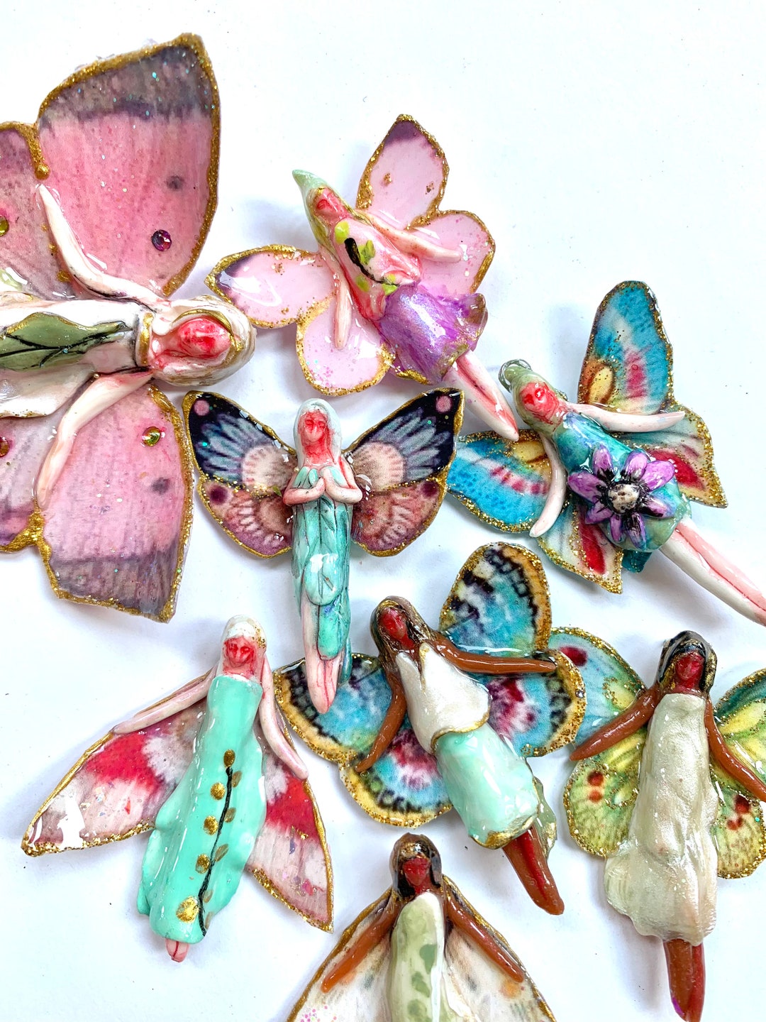 Tiny Fairies Little Butterfly Fairy Teeny Tiny Pixie Ornament Artisan ...