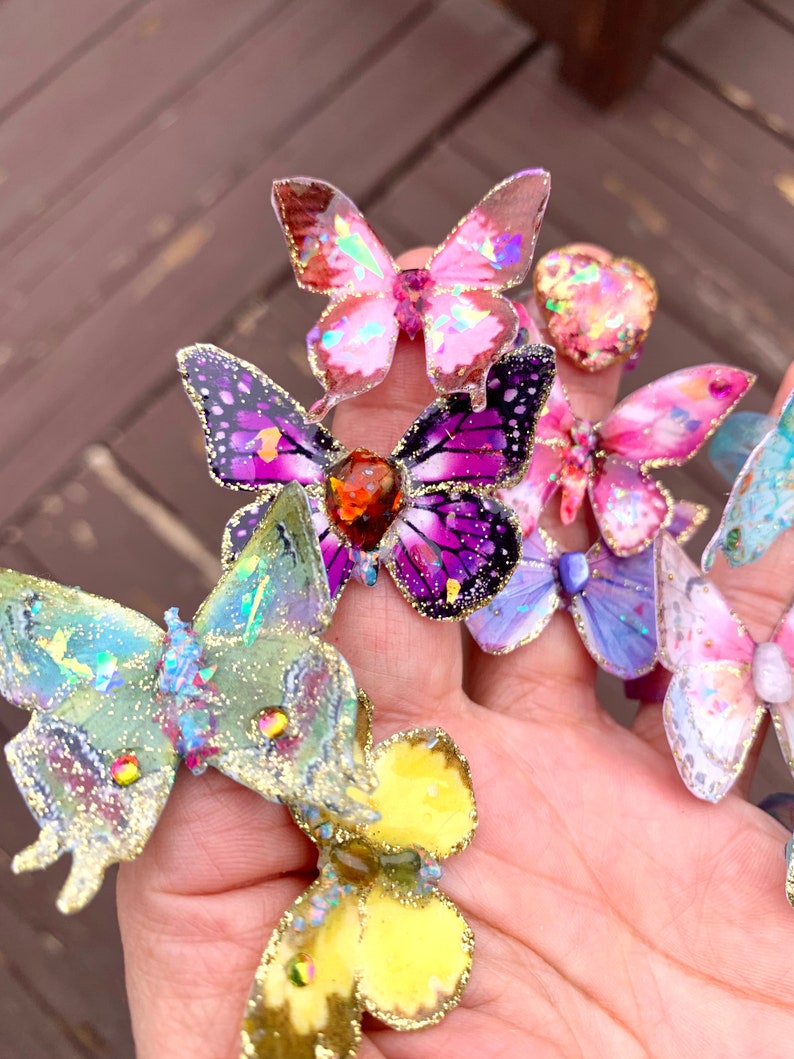 Butterfly Ring Resin Ring Fun Ring Cute Ring Statement Ring - Etsy