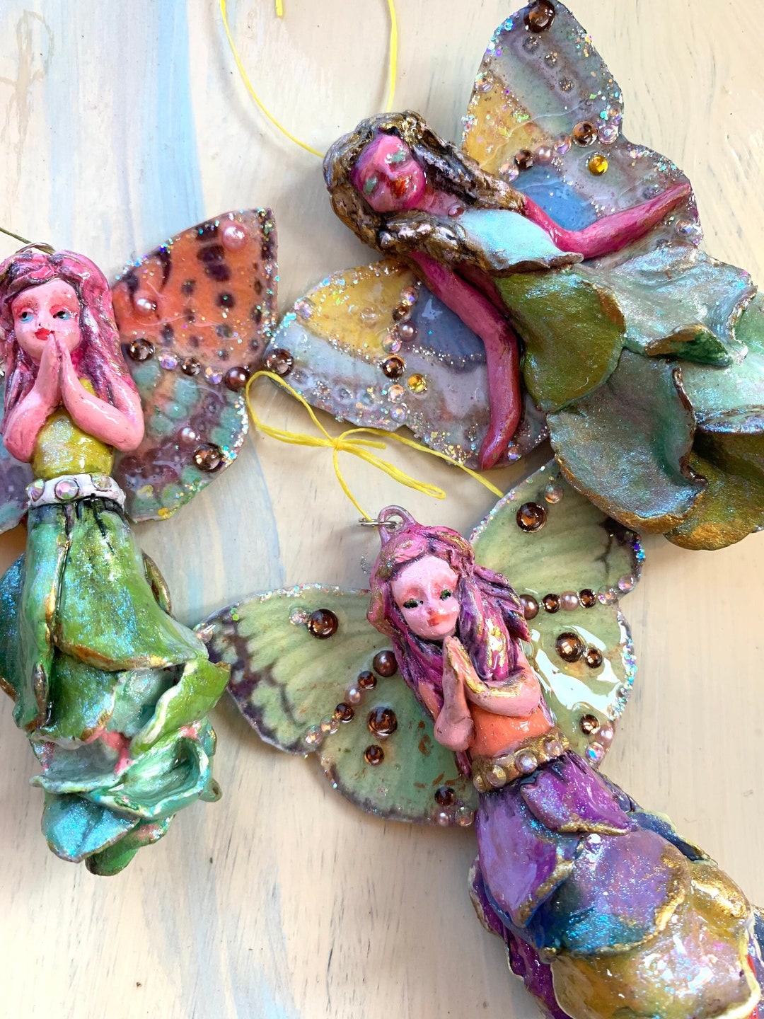 Sweet Rustic Fairies Flower Fairy Ornament Old Style Fairy Decoration ...
