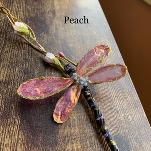 Iridescent Dragonfly Hooks Lilac Purple and Pink Dragonfly Ornaments Dragonfly Hook Decoration ...