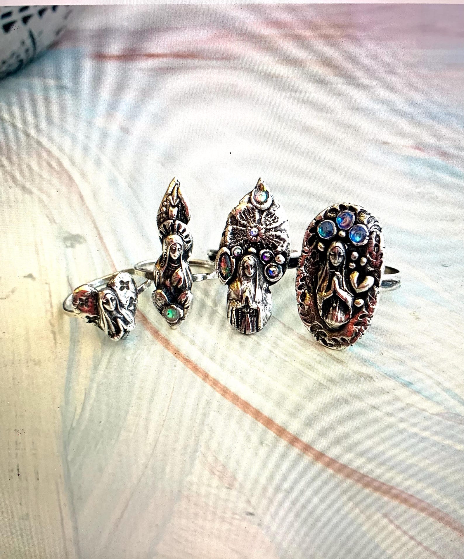 Mother Mary Rings Sacred Rings Spiritual Ring Religious Ring Unique ...