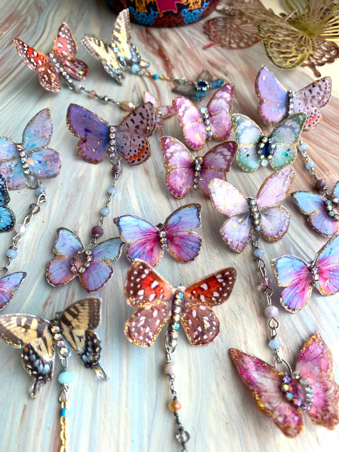 Butterfly Earrings Garden Butterfly Cute Earrings Colorful Earrings ...