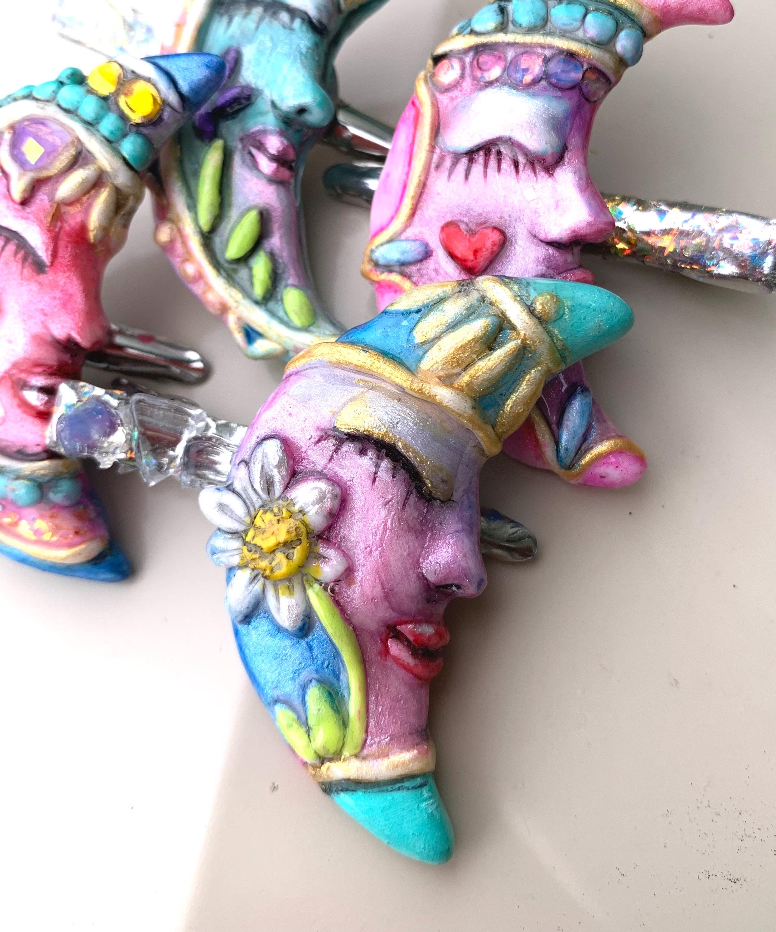 Moon Hair Clips Crescent Moon Clip Fun Celestial Hair Accessories - Etsy