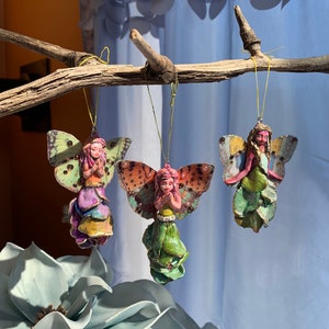 Sweet Rustic Fairies Flower Fairy Ornament Old Style Fairy Decoration ...