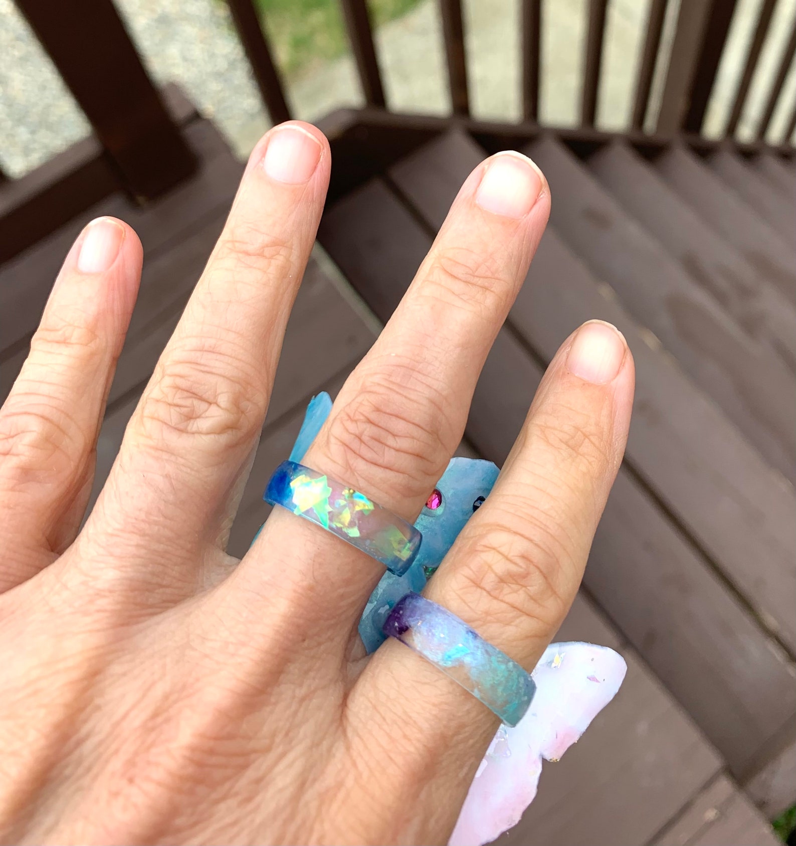 Butterfly Ring Resin Ring Fun Ring Cute Ring Statement Ring - Etsy