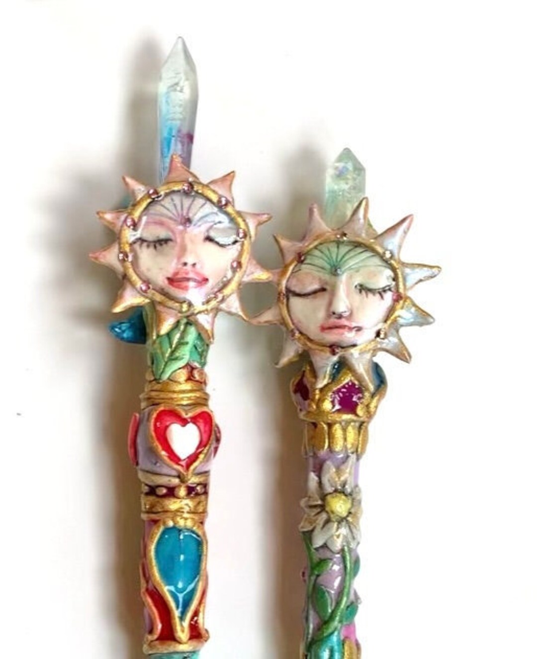 Sun Moon Pen Sun Pen Moon Pen Decorative Pen Celestial Ornament Clay ...