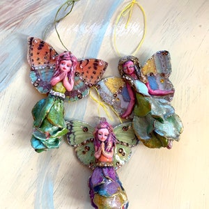 Sweet Rustic Fairies Flower Fairy Ornament Old Style Fairy Decoration ...