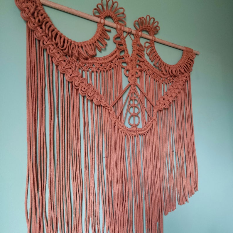 Macrame Wall Hanging, Rust Color Wall Decor, Contemporary Textile Wall ...