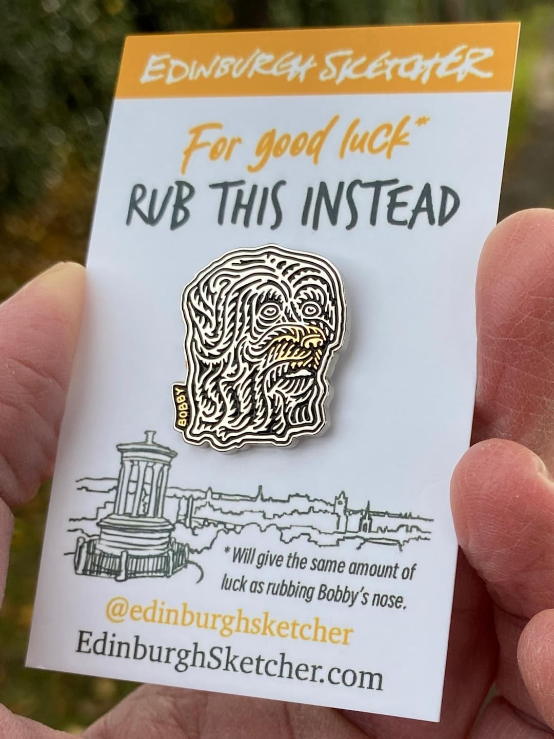 Greyfriars Bobby Enamel Pin Badge Complete With Gold Coloured Nose ...