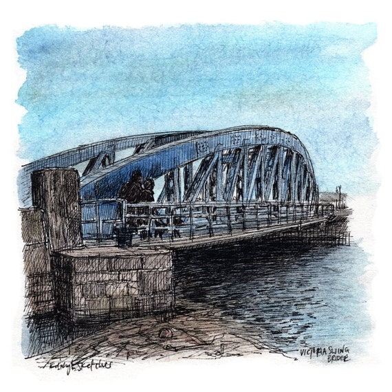 The Victoria Swing Bridge in Leith Docks This is a Mounted | Etsy