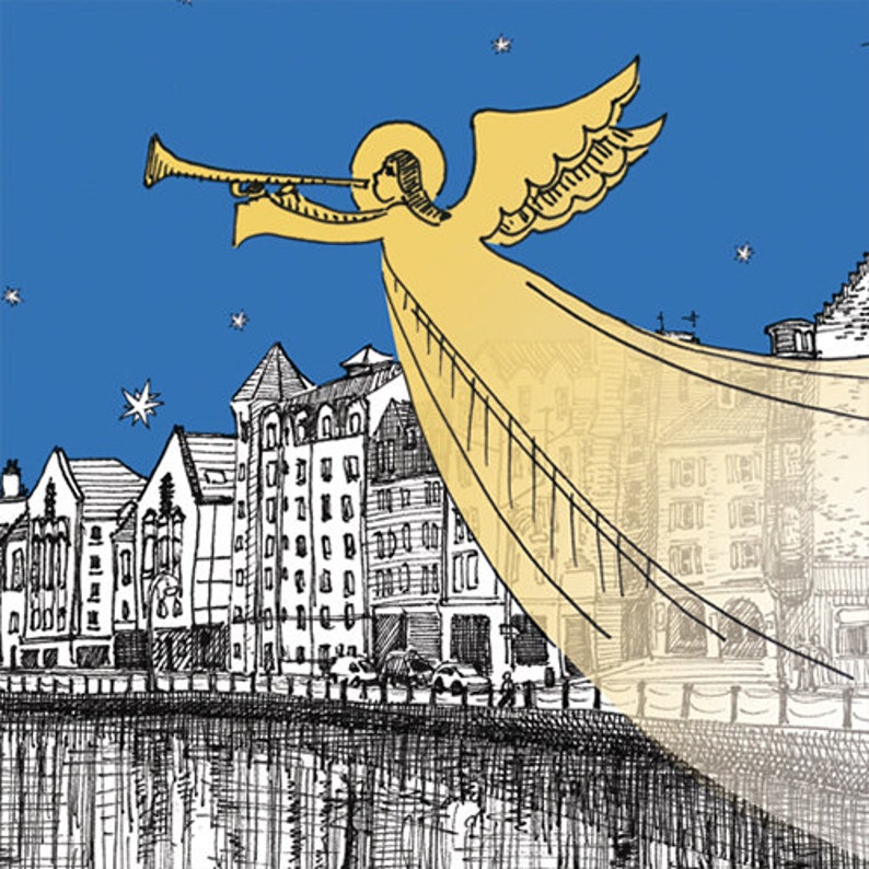 6 X Edinburgh Themed Christmas Cards, Illustrated by Edinburgh Sketcher ...