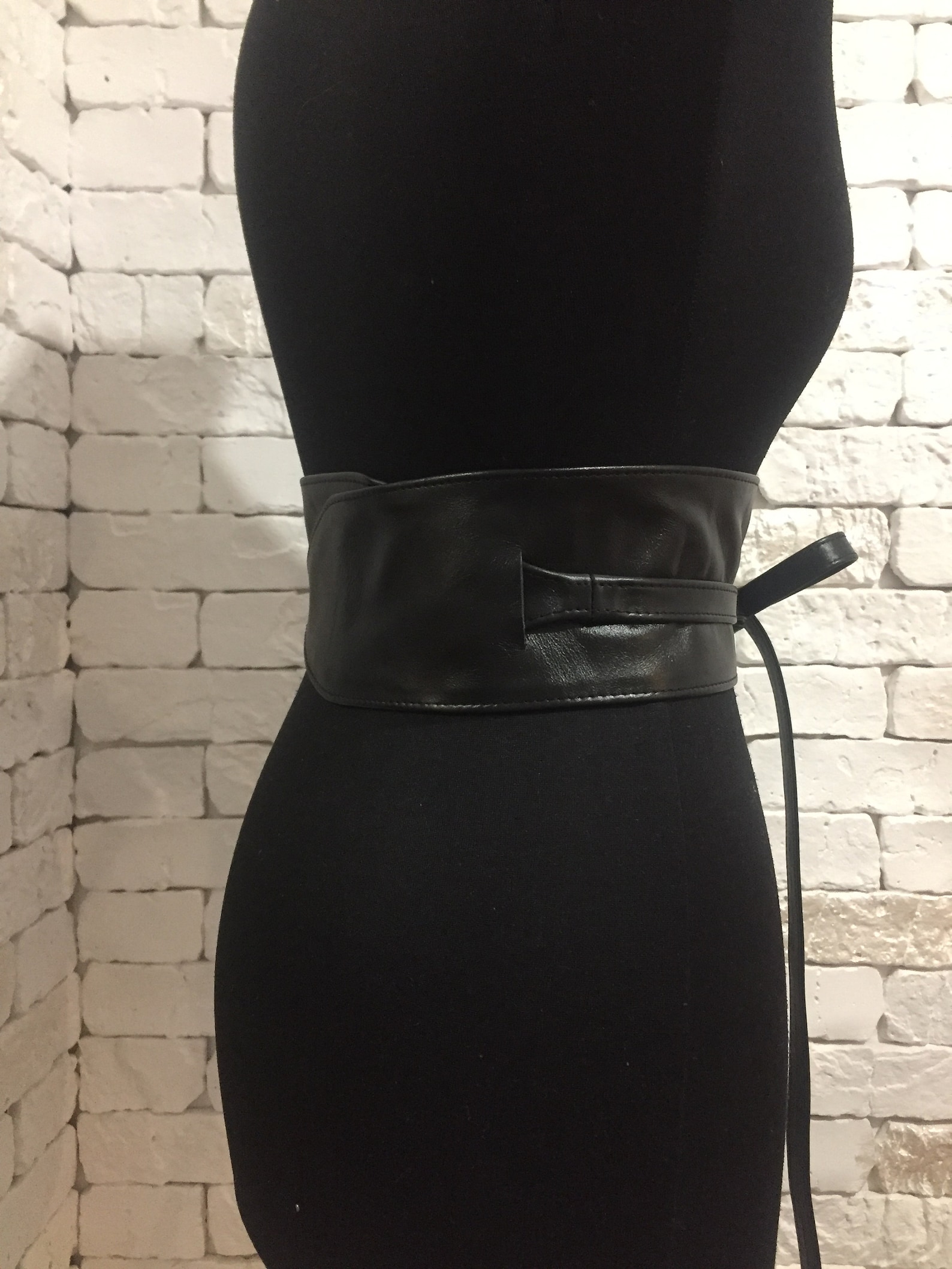 Black Leather Obi Belts. - Etsy