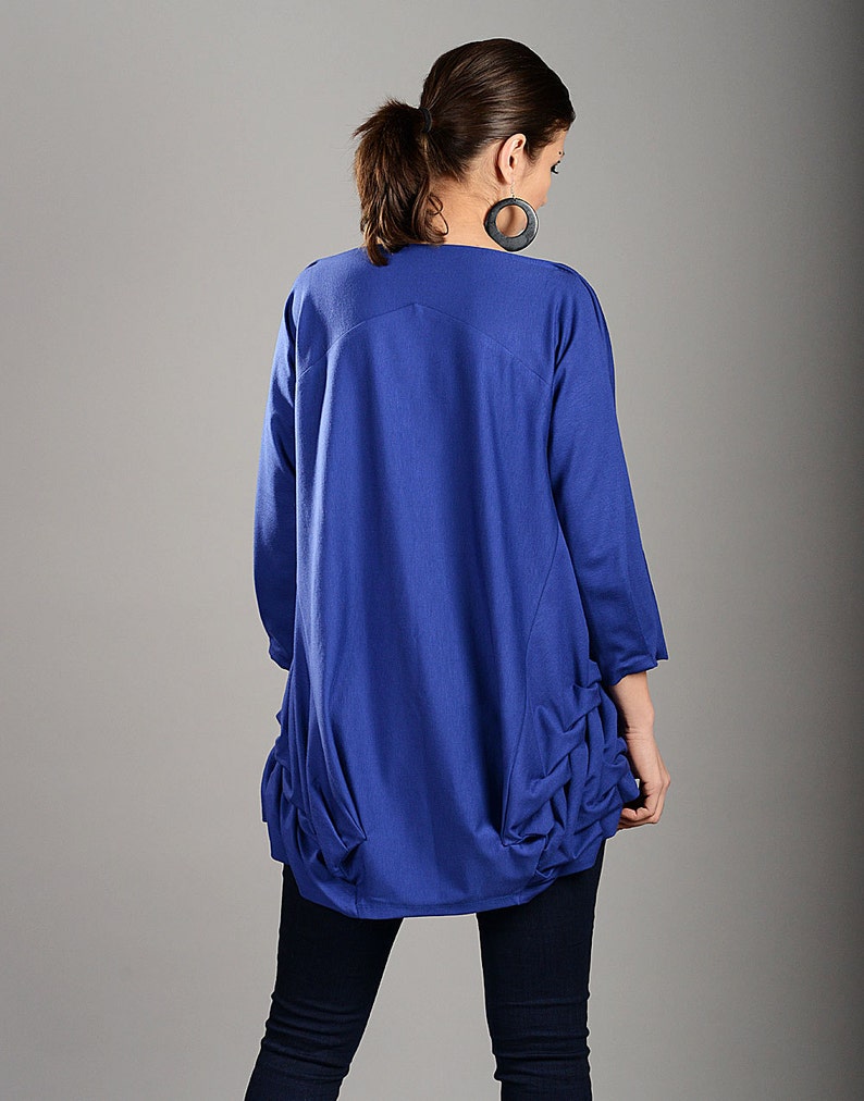 Blue Tunic Top Plus Size Tunic Hand Made Tunic | Etsy