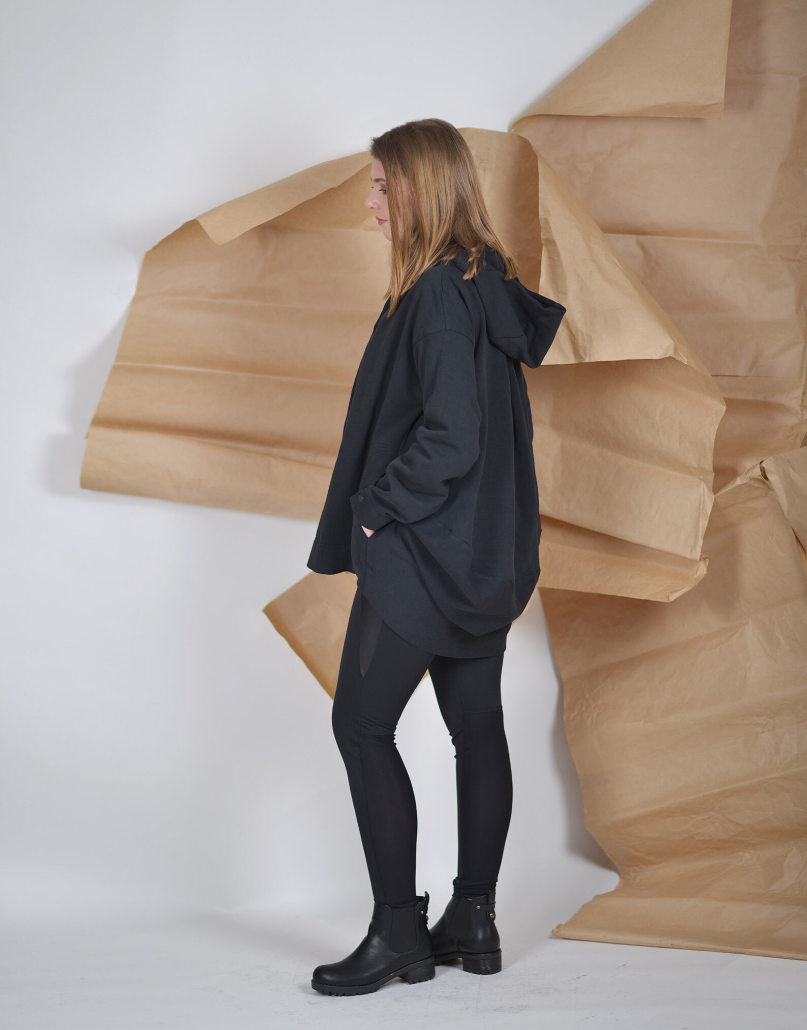 Black Hoodie Hooded Sweatshirt Black Sweatshirt - Etsy