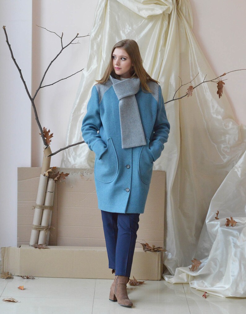 Wool Button Coat Short Hooded Coat - Etsy