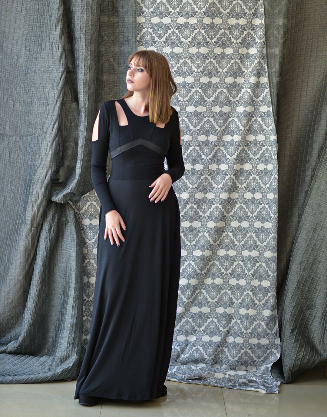 Gothic Train Dress Witch Long Dress Fairy Dress - Etsy