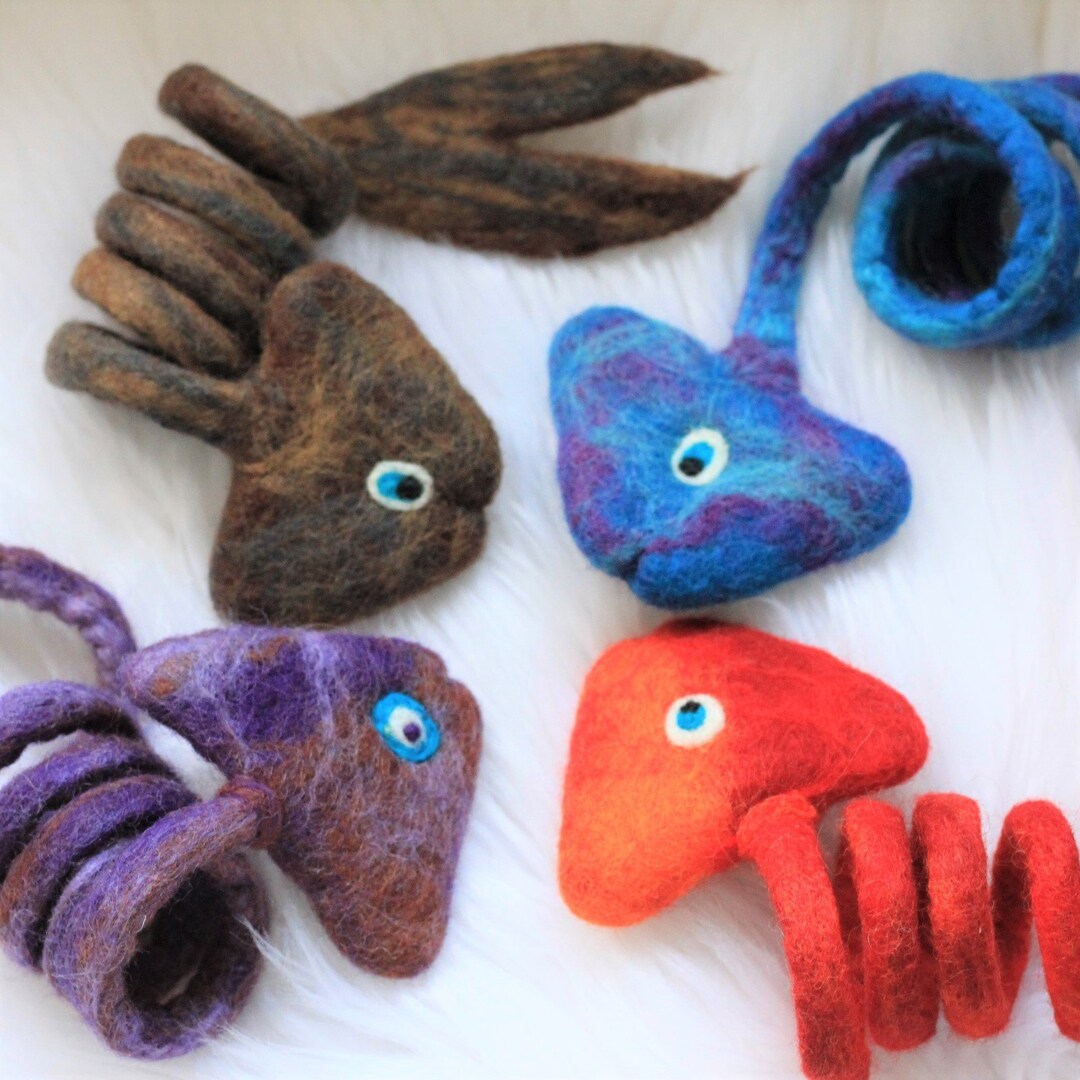 Natural Wool Hand-felted Toy fish - Etsy