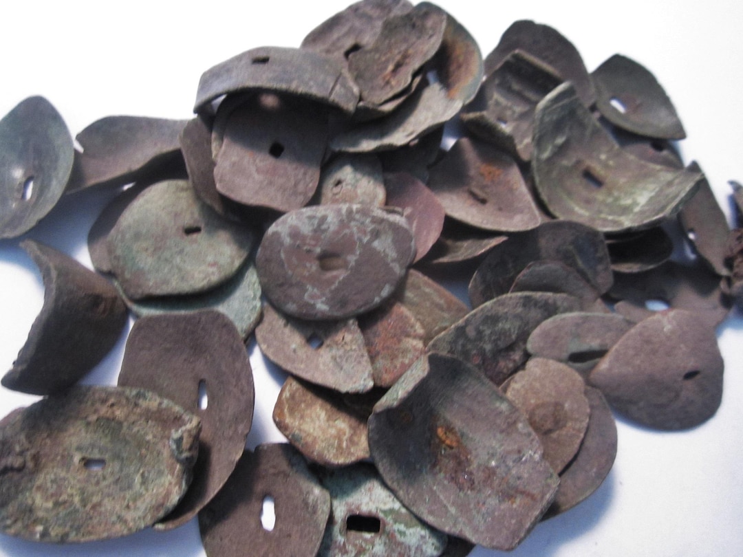 4 Ancient Roman Bronze Lorica Squamata Armor Scales, Noricum, 100-400AD ...