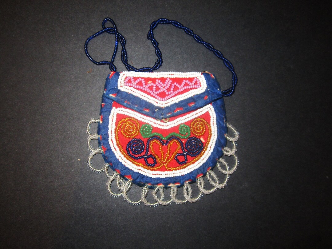 Iroquois Mohawk Beaded Purse Bag C. 1850 - Beadwork Intact, Stunning ...