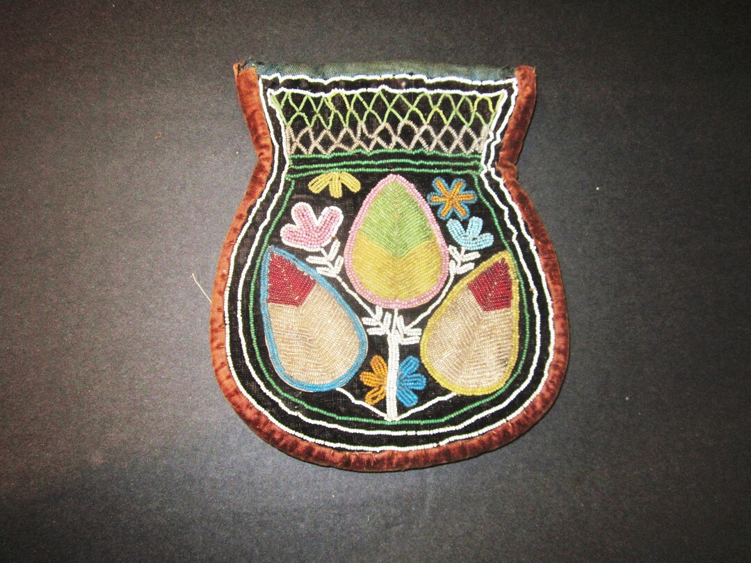 Wabanaki Maliseet Malecite Beaded Flat Bag Ca. 1860 - Most Beadwork ...