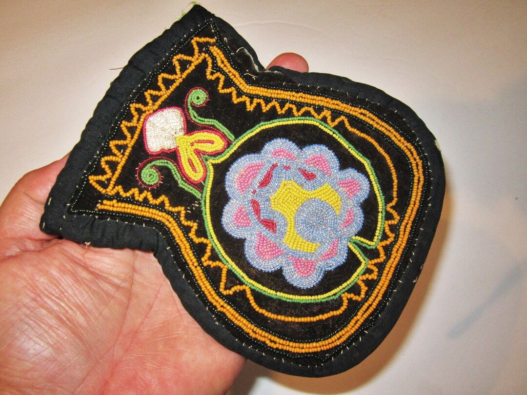 RARE Maliseet Beaded Purse Bag Ca. 1860 - Beadwork Mostly Intact ...