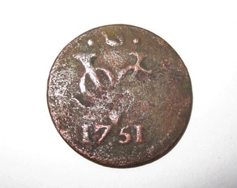 1790 Dutch Duit Coin New York Penny One of the First Coins Used in the ...