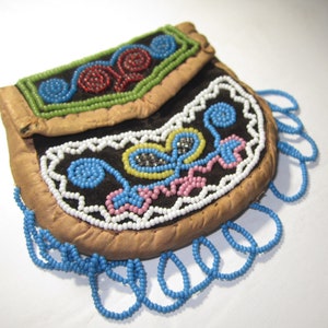 Early Iroquois Seneca Fringed Beaded Purse C. 1840 - Most Beadwork ...