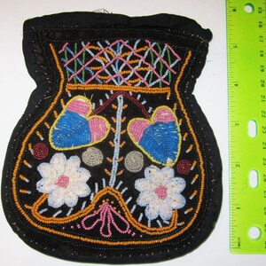 RARE Maliseet Beaded Purse Bag Ca. 1860 - Beadwork Mostly Intact ...
