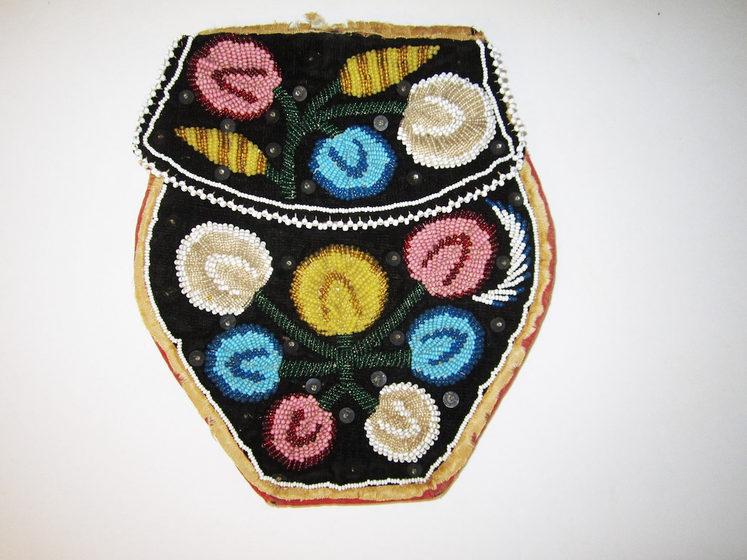 Iroquois Mohawk Beaded Purse Bag Mid/late 1800s Beadwork Intact ...