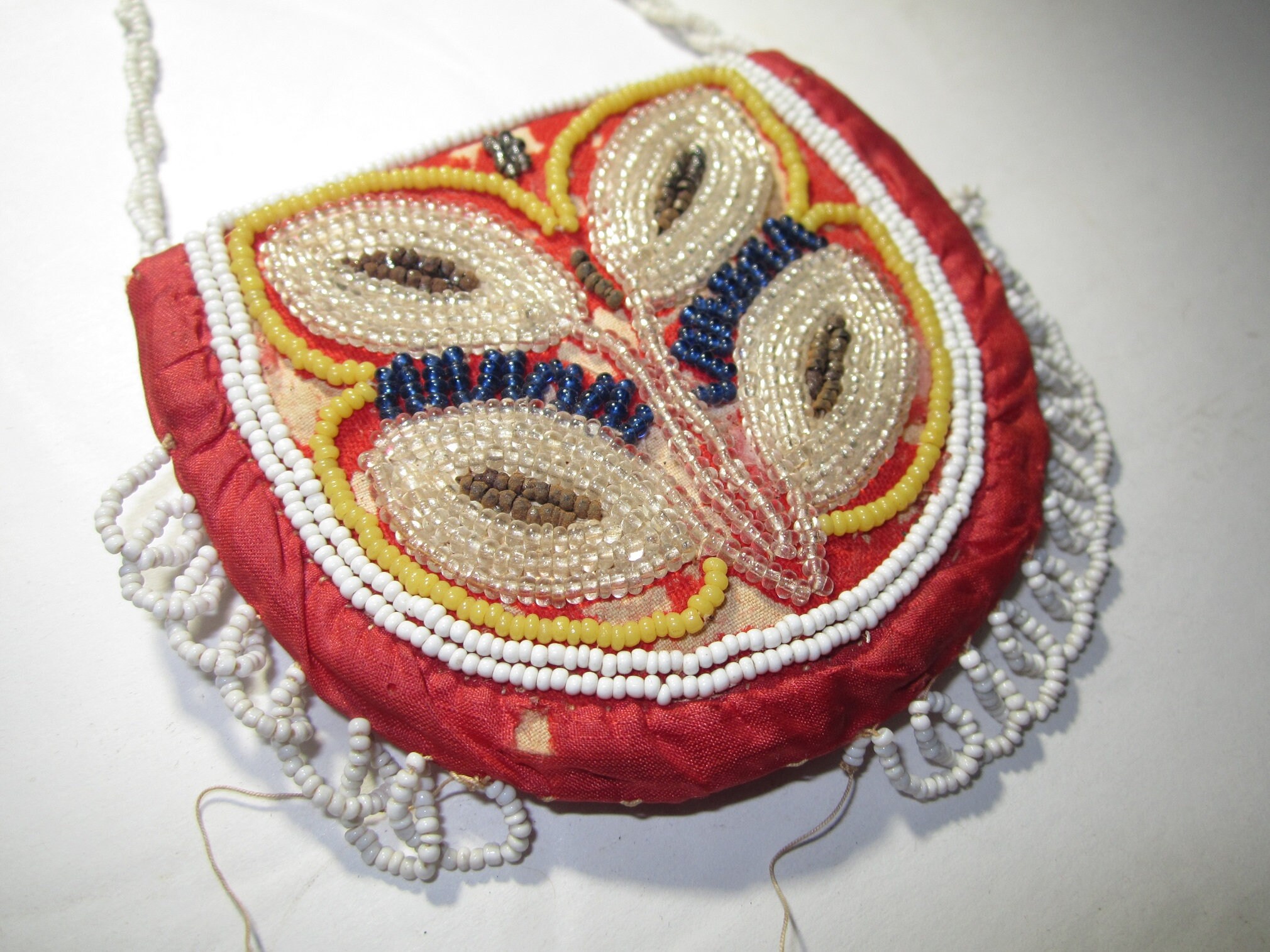 Iroquois Mohawk Beaded Purse Bag c. 1850 most beadwork | Etsy